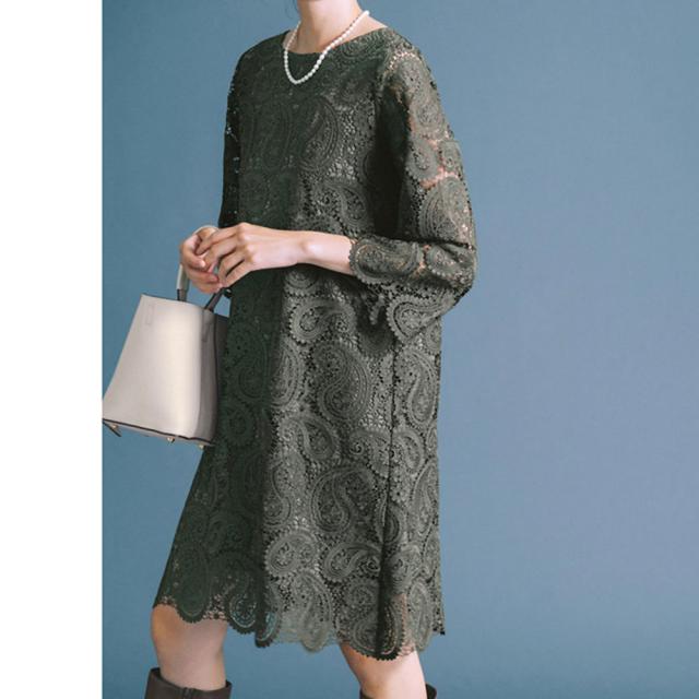 ペイズリー柄レース チュニックワンピース ファッション チュニック PC5831