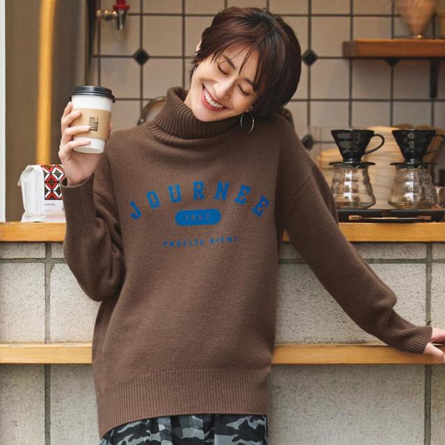 ロゴプリント ウール ニットプルオーバー ニット セーター ニットセーター A31501