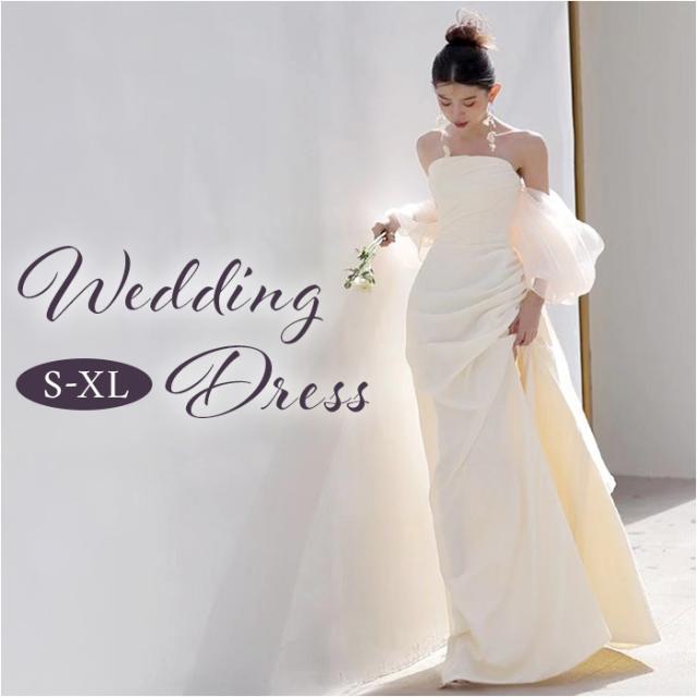 ウェディングドレス オフショルダー 通販 ウエディングドレス ブライダルドレス トレーン ドレス レディース パーティドレス 白 ホワイト ロングドレス お色直し 花嫁 結婚式 二次会 披露宴 前撮り パーティー おしゃれ かわいい オシャレ ゴージャス