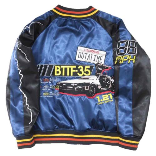 バックトゥザフューチャー アウター メンズ スカジャン タイムブルー 3L 映画キャラクター グッズ