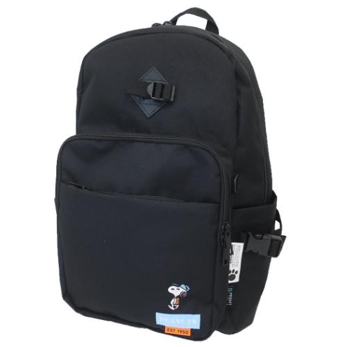 スヌーピー デイパック RE-PET スクリュック BK BLネーム ピーナッツ キャラクター グッズ