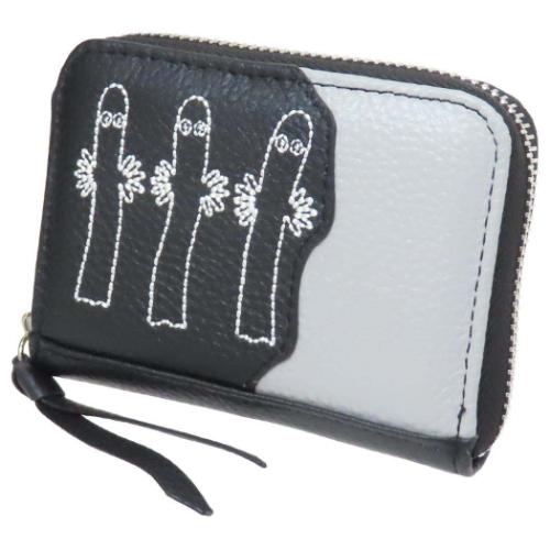 ムーミン 小銭入れ＆カード入れ 本革カードポーチ ニョロニョロ 北欧 キャラクター グッズ