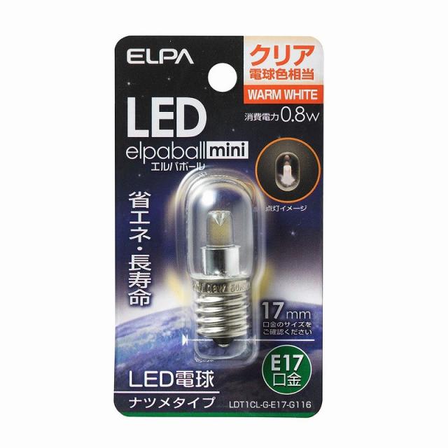 【在庫処分】朝日電器（ELPA） ナツメタイプLED電球 E17 クリア電球色 【品番：LDT1CL-G-E17-G116】の通販はau PAY マーケット - 住設プロ | au PAY ...