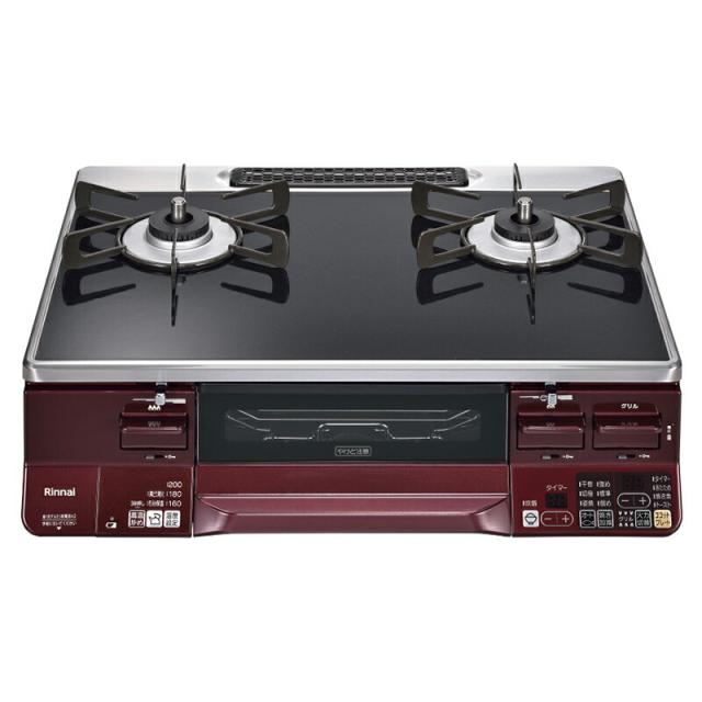 リンナイ　LAKUCIE　ガステーブル（ブラック・レッド）　標準幅約59cmタイプ　プロパンガス　右強火力　【品番：RTS65AWK1RGA-AR/LP】