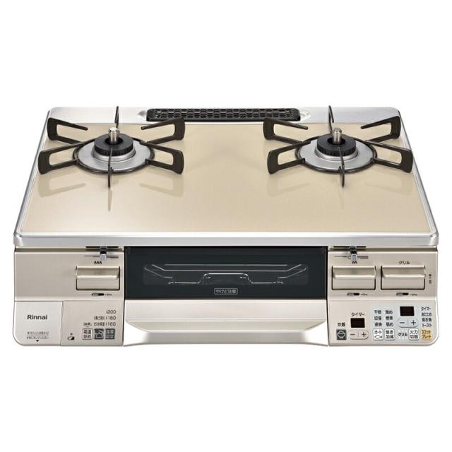 リンナイ　LAKUCIE　ガステーブル（カフェベージュ・シャンパン）　標準幅約59cmタイプ　都市ガス　右強火力　【品番：RTS65AWK14RGA-CR/13A】