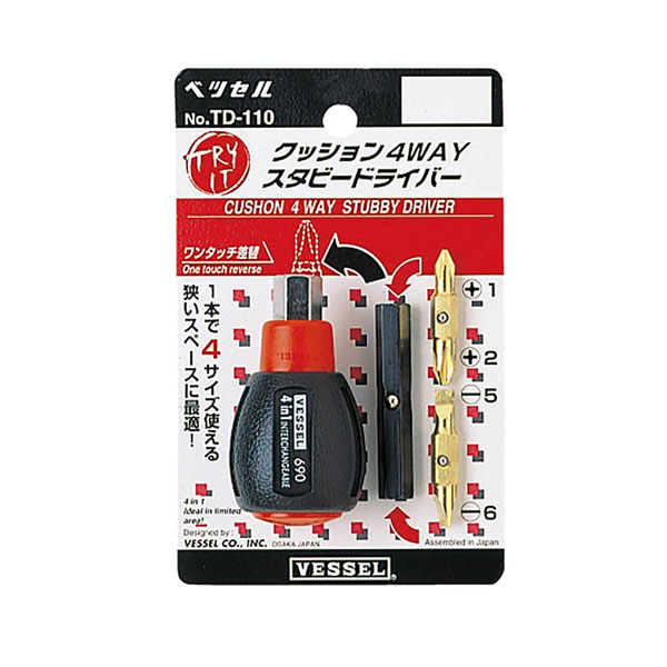 ベッセル クッション4WAYスタビードライバー 【品番：No.TD-110（+1/+2、-4.5/-6）】【JAN：4907587061263】の通販はau PAY マーケット - 住設プロ ...