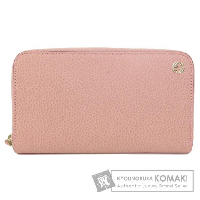 グッチ GUCCI 449347  インターロッキングG　アウトレット  長財布（小銭入れあり） レザー 中古