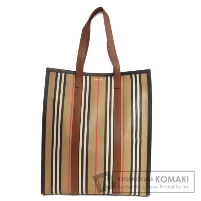バーバリー BURBERRY  ストライプ  トートバッグ PVC レディース  中古