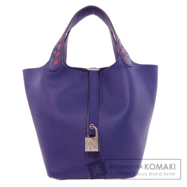 エルメス HERMES  ピコタンロックPM ブルーアンクル トレサージュ シルバー金具  中古