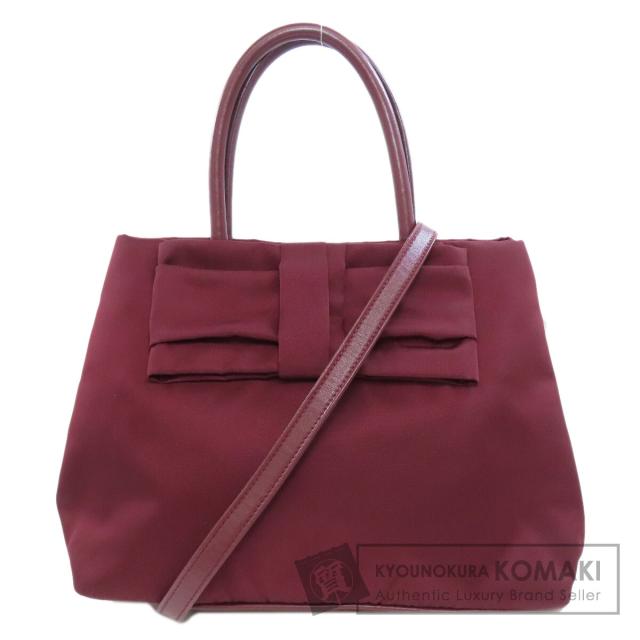 プラダ PRADA 1BG068  リボンモチーフ 2WAY  ハンドバッグ ナイロン素材 レディース  中古