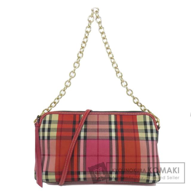 バーバリー BURBERRY  チェック柄  ショルダーバッグ キャンバス レディース  中古