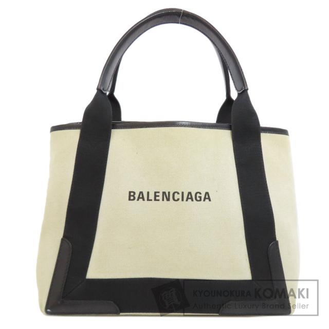 バレンシアガ BALENCIAGA 339933  ネイビーカバス  ハンドバッグ キャンバス レディース  中古