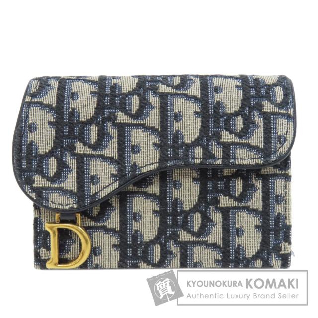 クリスチャンディオール CHRISTIAN DIOR  サドル トロッター柄  カードケース キャンバス 中古