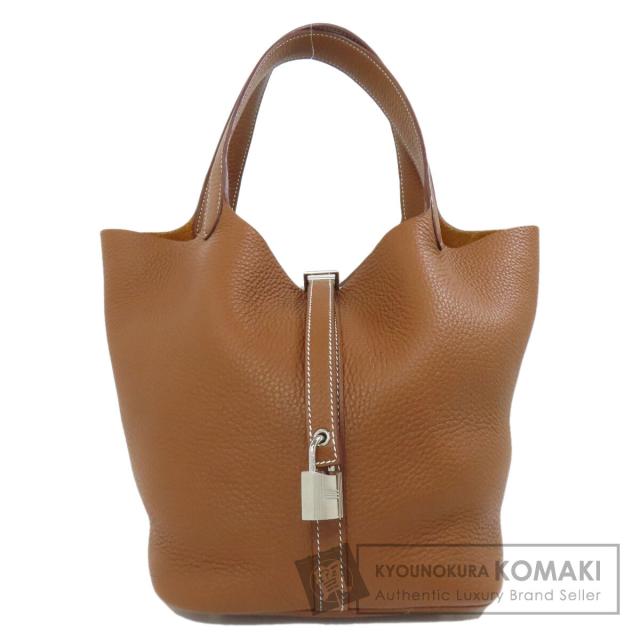 エルメス HERMES  ピコタンロックMM ゴールド シルバー金具  ハンドバッグ トリヨン 中古