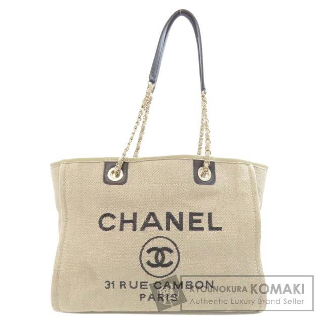 シャネル CHANEL  ドーヴィル ゴールド金具  トートバッグ キャンバス レディース  中古