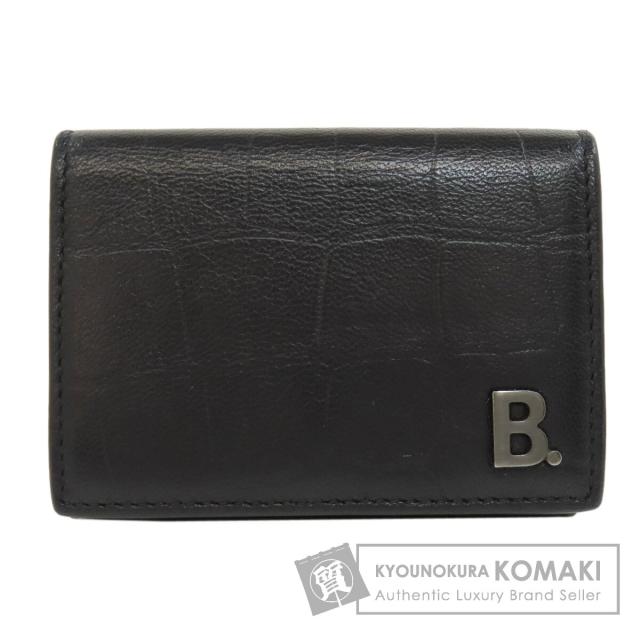バレンシアガ BALENCIAGA  三つ折り財布 型押  二つ折り財布（小銭入れあり） レザー 中古