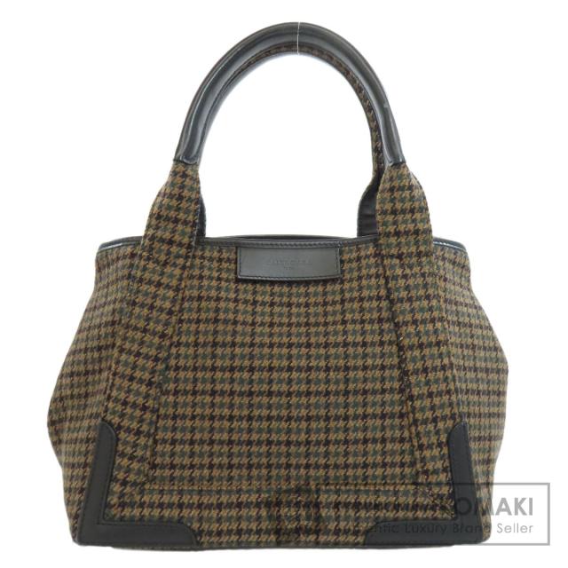 バレンシアガ BALENCIAGA 339933  ネイビーカバス  ハンドバッグ ウール レディース  中古