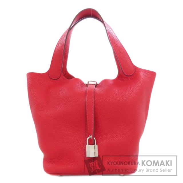 エルメス HERMES  ピコタンロックMM ルージュカザック シルバー金具  ハンドバッグ トリヨン 中古