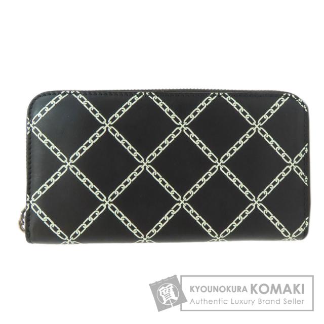 バーバリー BURBERRY  チェーンモチーフ  長財布（小銭入れあり） レザー レディース  中古