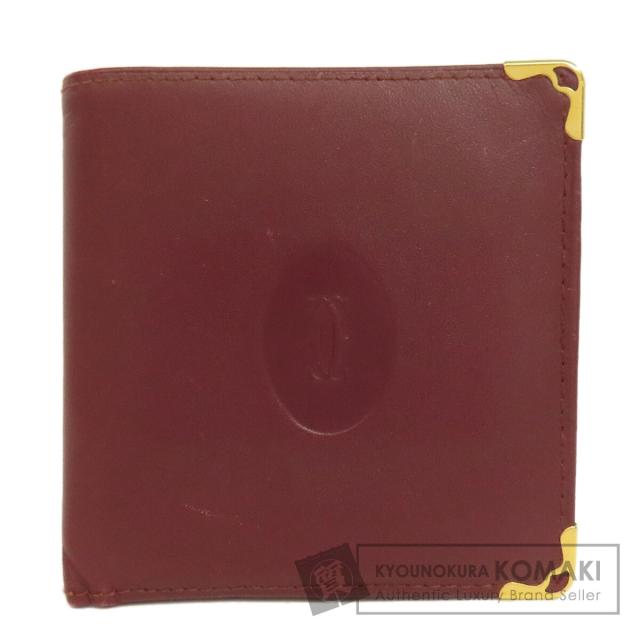 カルティエ CARTIER  マストライン  二つ折り財布（小銭入れあり） レザー レディース  中古