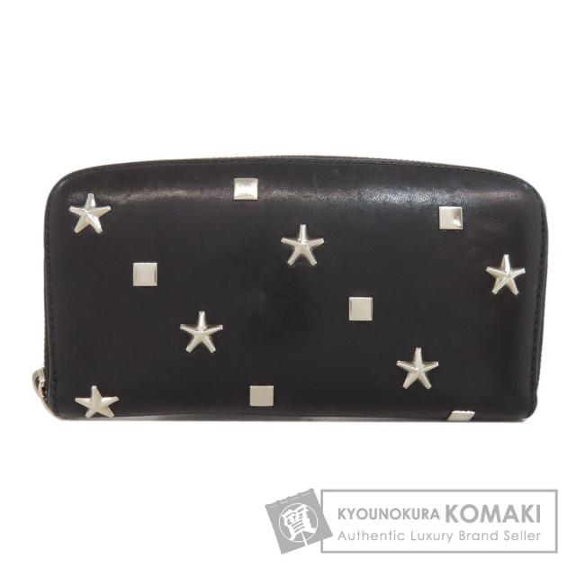 ジミーチュウ Jimmy Choo  スタッズ スターモチーフ  二つ折り財布（小銭入れあり） レザー 中古