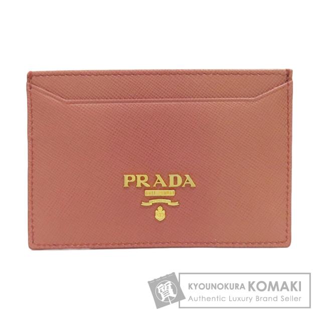 プラダ PRADA  ロゴ  カードケース サフィアーノ レディース  中古