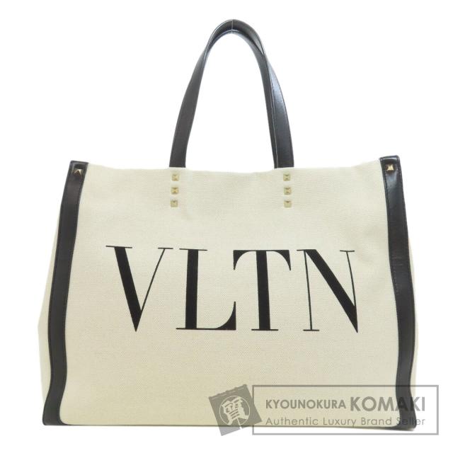 バレンティノ VALENTINO  ロゴ スタッズ  トートバッグ キャンバス レディース  中古