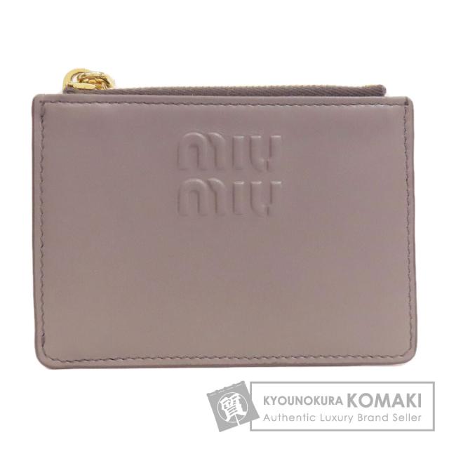 ミュウミュウ MIUMIU  ロゴ  カードケース レザー レディース  中古