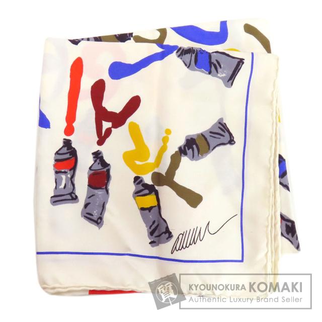 ルイヴィトン LOUIS VUITTON  絵の具柄  スカーフ シルク レディース  中古