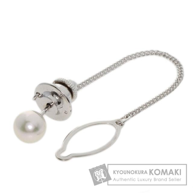 ミキモト MIKIMOTO  パール 真珠 タイタック  タイピン K18ホワイトゴールド メンズ  中古