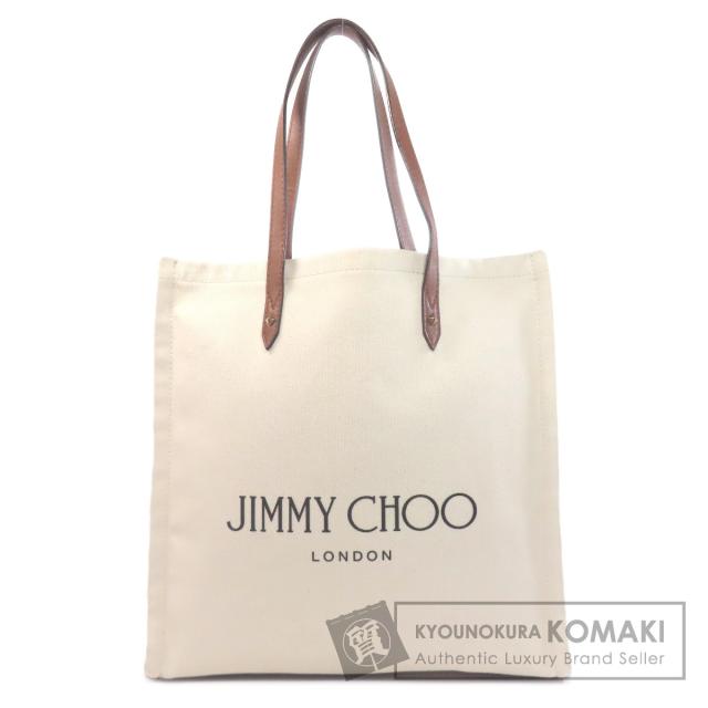 ジミーチュウ Jimmy Choo  ロゴ  トートバッグ キャンバス レディース  中古