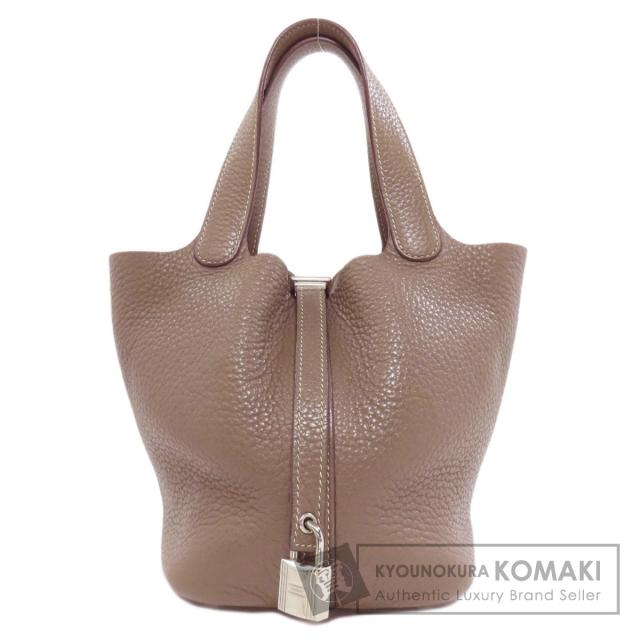 エルメス HERMES  ピコタンロックPM エトープ シルバー金具  ハンドバッグ トリヨン 中古