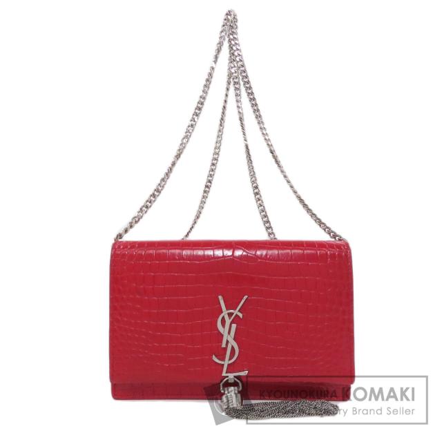 イヴ・サンローラン YVES SAINT LAURENT  チェーンウォレット 型押し  長財布（小銭入れあり） 中古