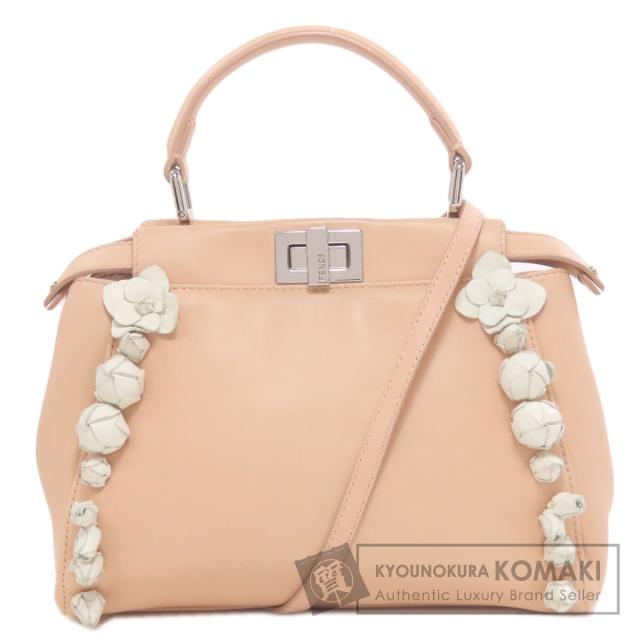フェンディ FENDI  ピーカブーミニ フラワー 2WAY  ハンドバッグ カーフ レディース  中古