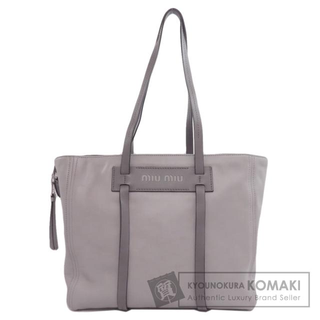 ミュウミュウ MIUMIU  ロゴ  トートバッグ レザー レディース  中古