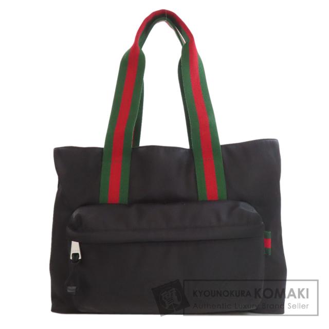 グッチ GUCCI 802172  ラージトート シェリーライン  トートバッグ ナイロン素材 レディース  中古
