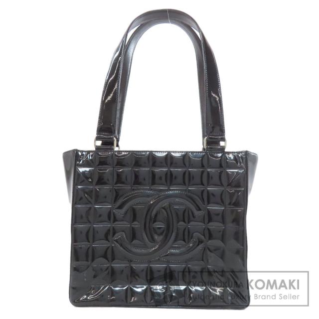 シャネル CHANEL  チョコバー シルバー金具  トートバッグ エナメル レディース  中古