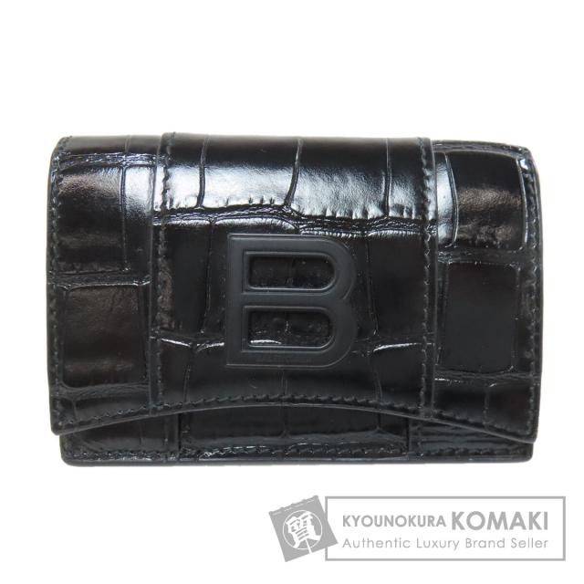 バレンシアガ BALENCIAGA 600212  Bロゴ 型押し  二つ折り財布（小銭入れあり） レザー 中古