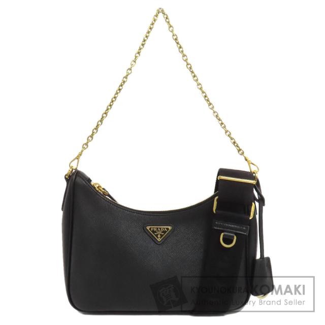 プラダ PRADA  ロゴ金具 2WAY  ショルダーバッグ サフィアーノ レディース  中古