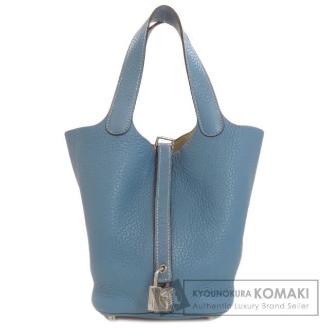 エルメス HERMES  ピコタンロックPM ブルージーン シルバー金具  ハンドバッグ トリヨン 中古