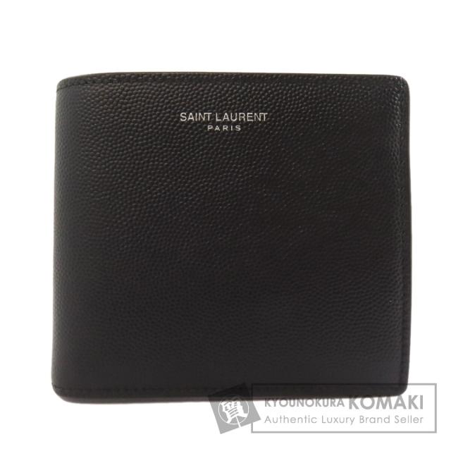 サンローラン SAINT LAURENT  ロゴ  二つ折り財布（小銭入れあり） レザー レディース  中古