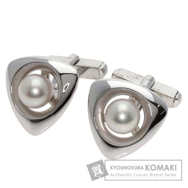 タサキ TASAKI  パール 真珠  カフス K14ホワイトゴールド メンズ  中古