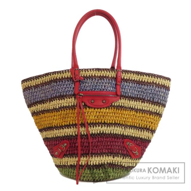 バレンシアガ BALENCIAGA 286370  カゴバッグ  トートバッグ ストロー レディース  中古