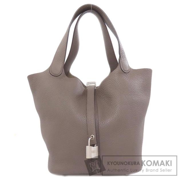 エルメス HERMES  ピコタンロックMM エタン シルバー金具  ハンドバッグ トリヨン 中古