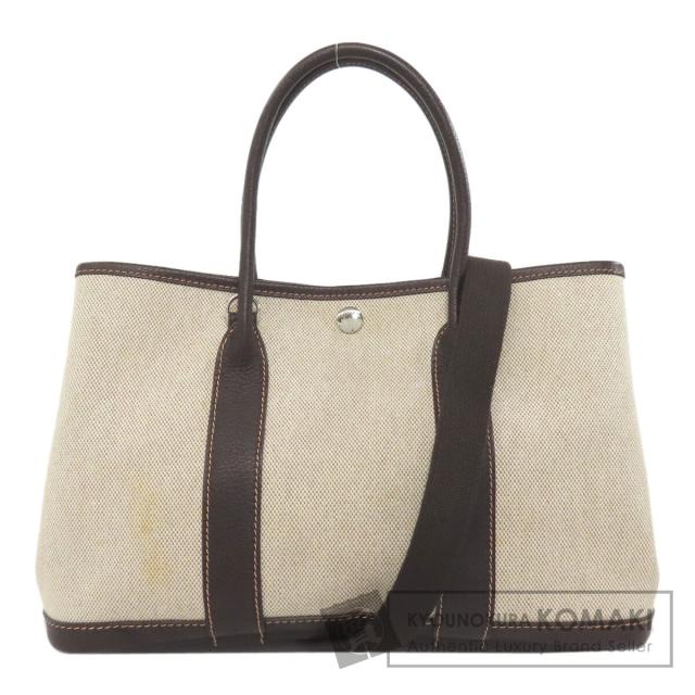 エルメス HERMES  ガーデンパーティTPM マロン シルバー金具  ハンドバッグ トワル 中古