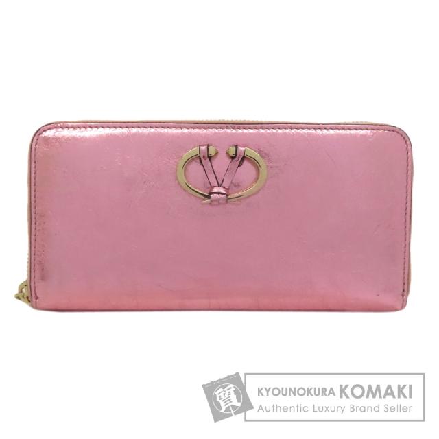 バレンティノ VALENTINO  Vロゴ  長財布（小銭入れあり） カーフ レディース  中古