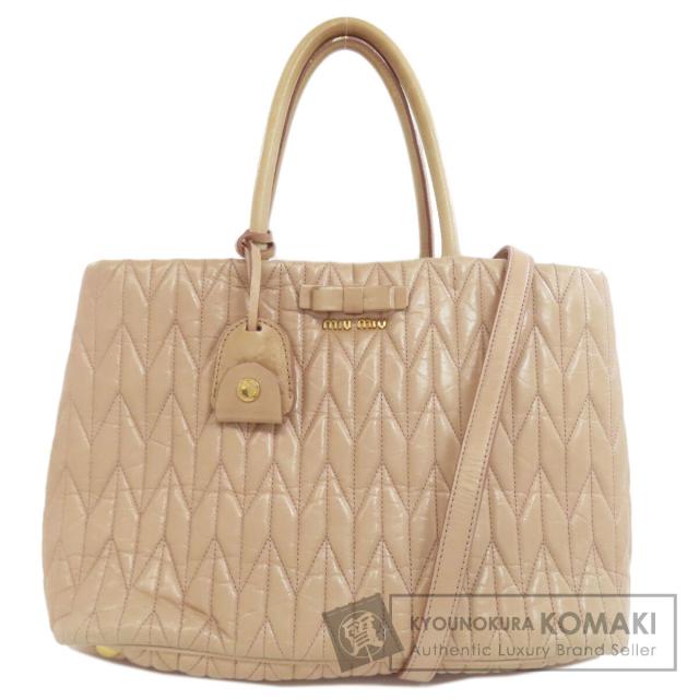 ミュウミュウ MIUMIU  リボン 2WAY  ハンドバッグ カーフ レディース  中古