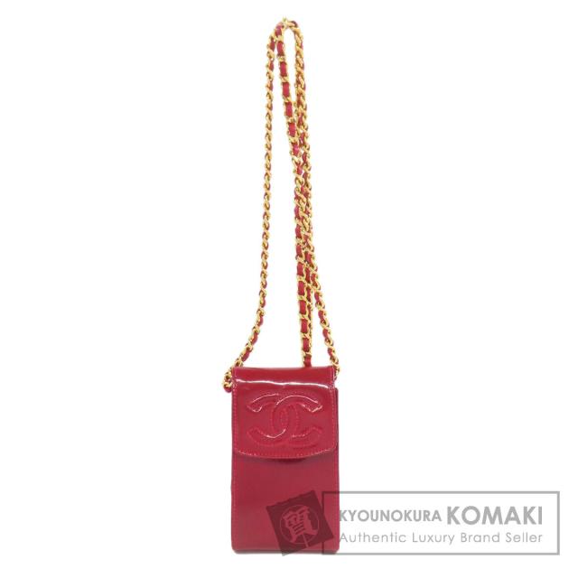 シャネル CHANEL  ココマーク チェーンショルダー  アクセサリーポーチ エナメル 中古