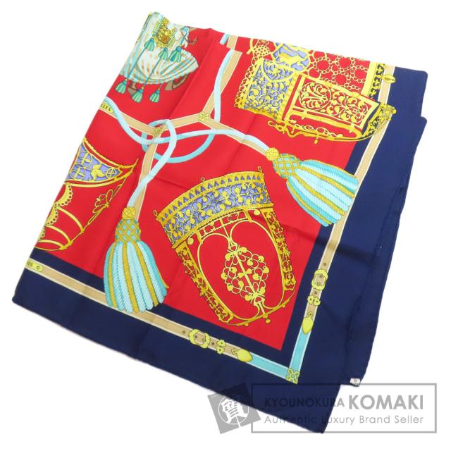 エルメス HERMES  カレ90 LES MUSEROLLES 鼻革  スカーフ カシミヤ レディース  中古