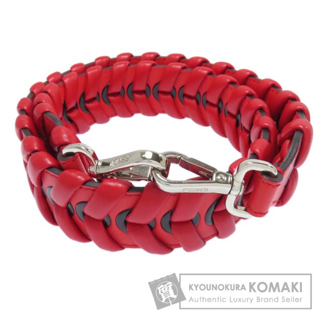 フェンディ FENDI  ロゴ 編み込み  ショルダーストラップ カーフ レディース  中古